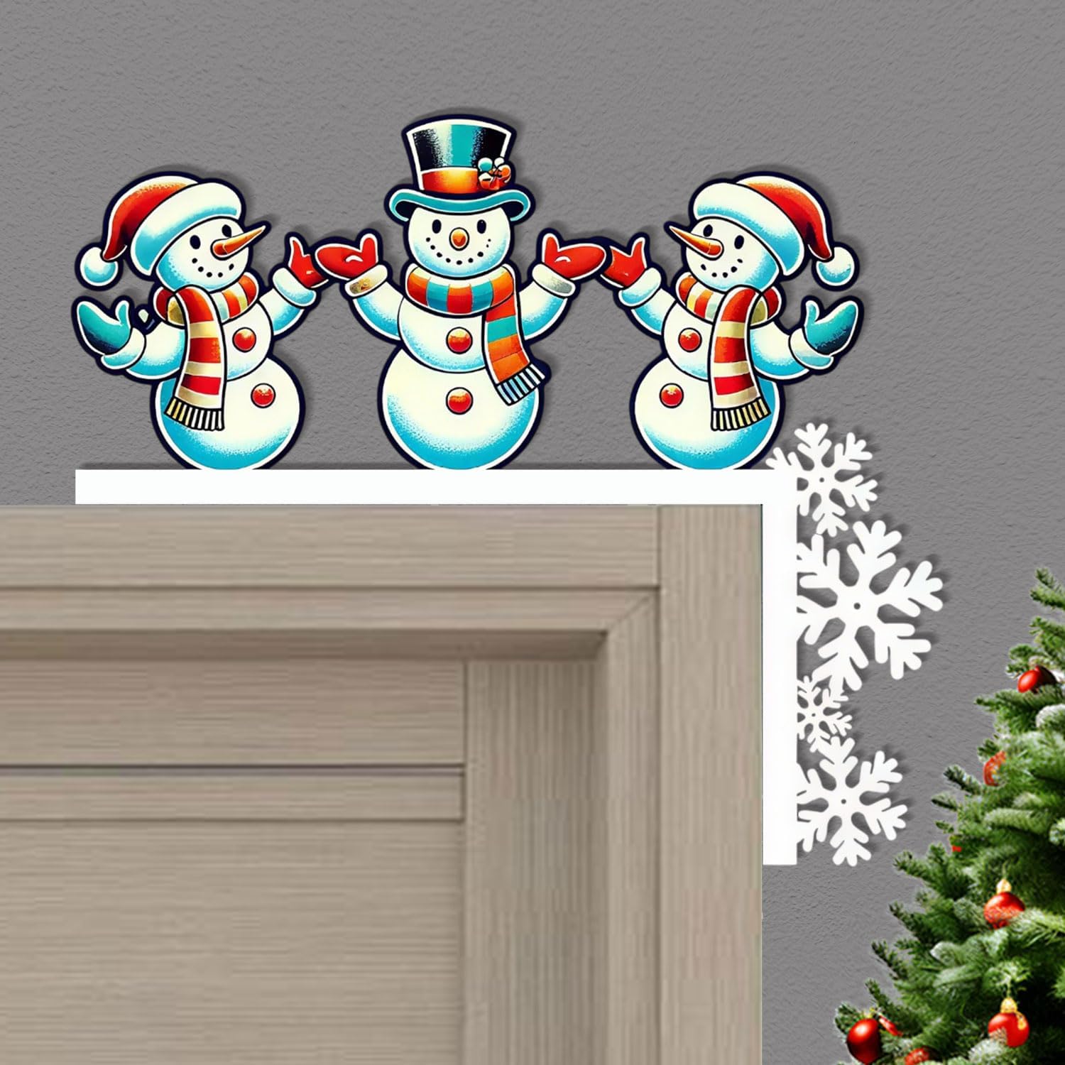 Amazon.com: 2025 New Christmas Door Topper Decorations Wooden Santa ...