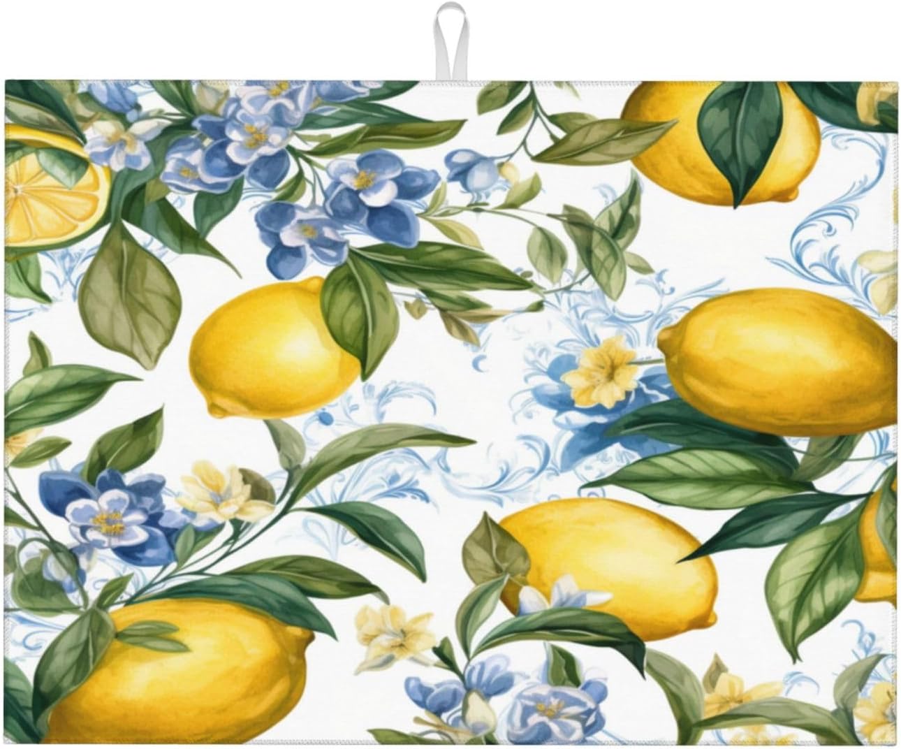 Amazon.com: xigua Lemon Dish Drying Mat Absorbent Reversible Drying Pad ...