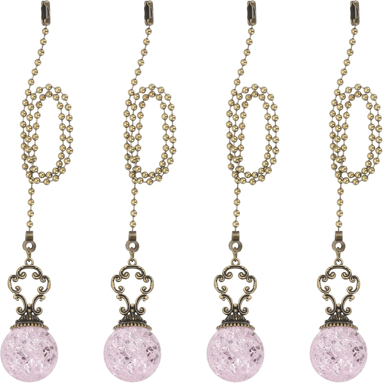 PATIKIL 15" Ceiling Fan Pull Chain, 4 Pcs Crystal Pull Chain Fan ...