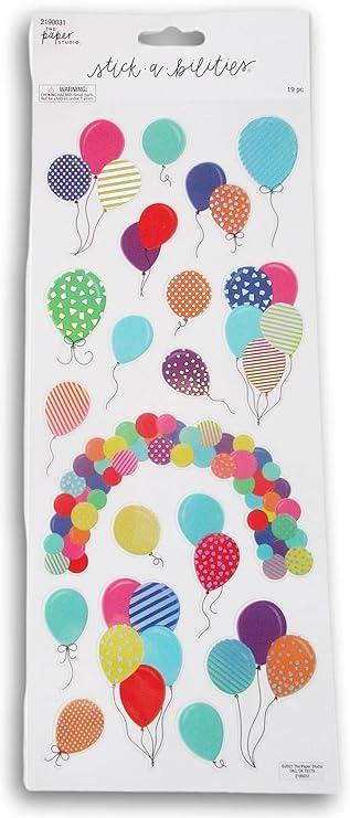 Amazon.com: Party Balloons Foil Stickers for Journaling, Scrapbooking ...