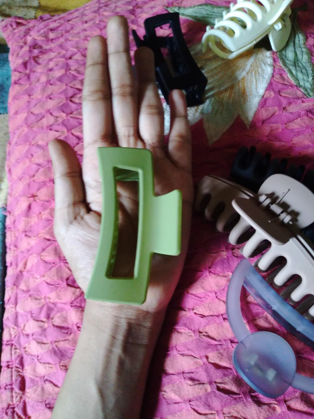 ALIBA COLLECTION Large Claw Clips for Thick Hair, 4.3" Matte Big Hair ...