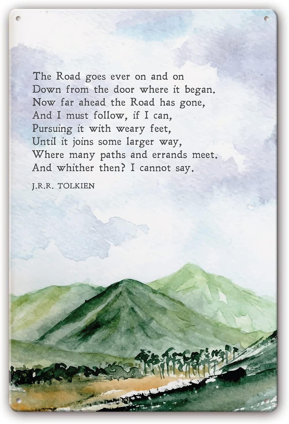 Metal Sign Decor Jrr Tolkien Quote Wall Art Prints Metal Poster ...