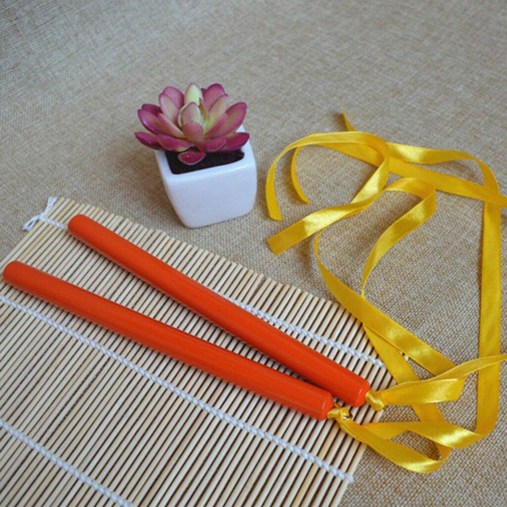 2Pcs Wooden Rhythm Claves with Coloured Ribbon Exercise Kids Action ...