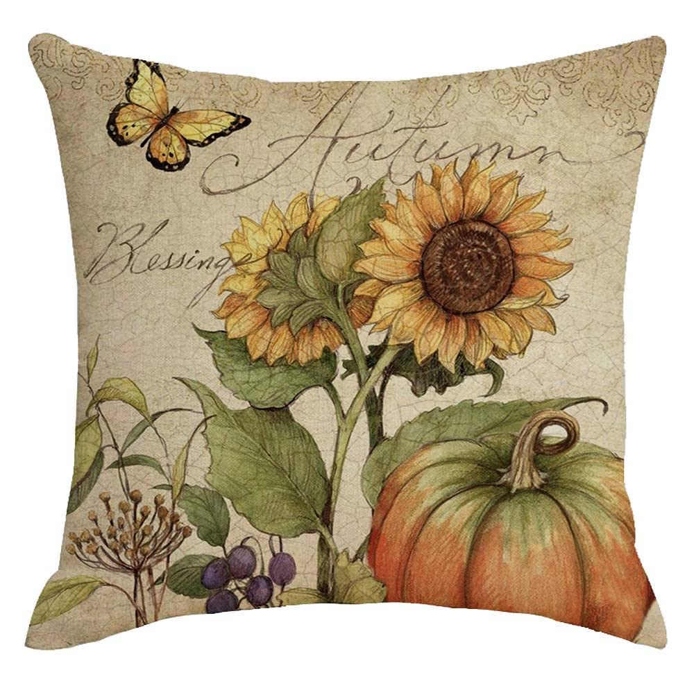 Amazon.com: wybdtic Color Life Home Fall Pumpkin Maple Leaf Throw ...