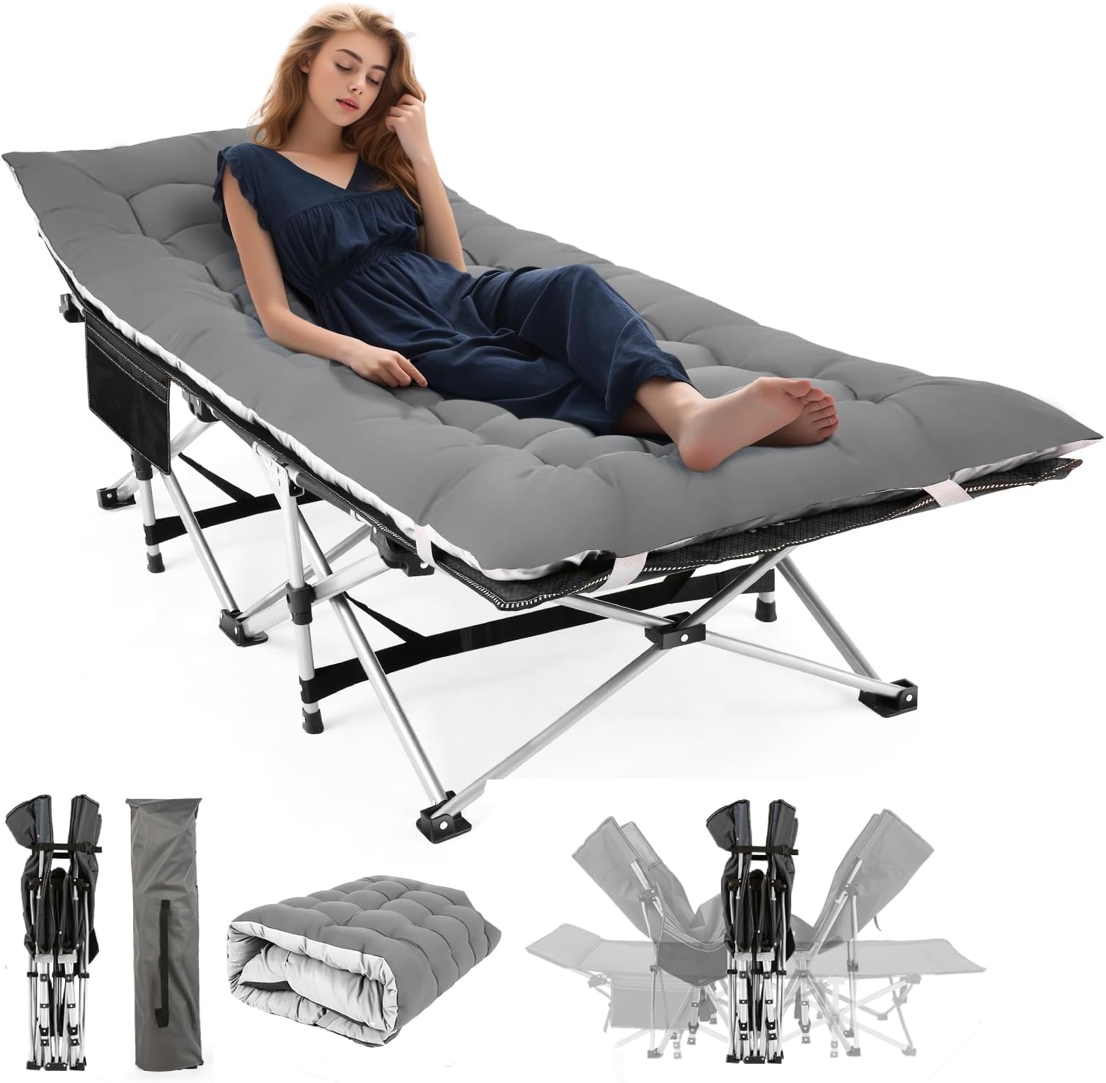 Amazon.com: Homdox Camping cot Folding Outdoor Camping Travel Cot with ...