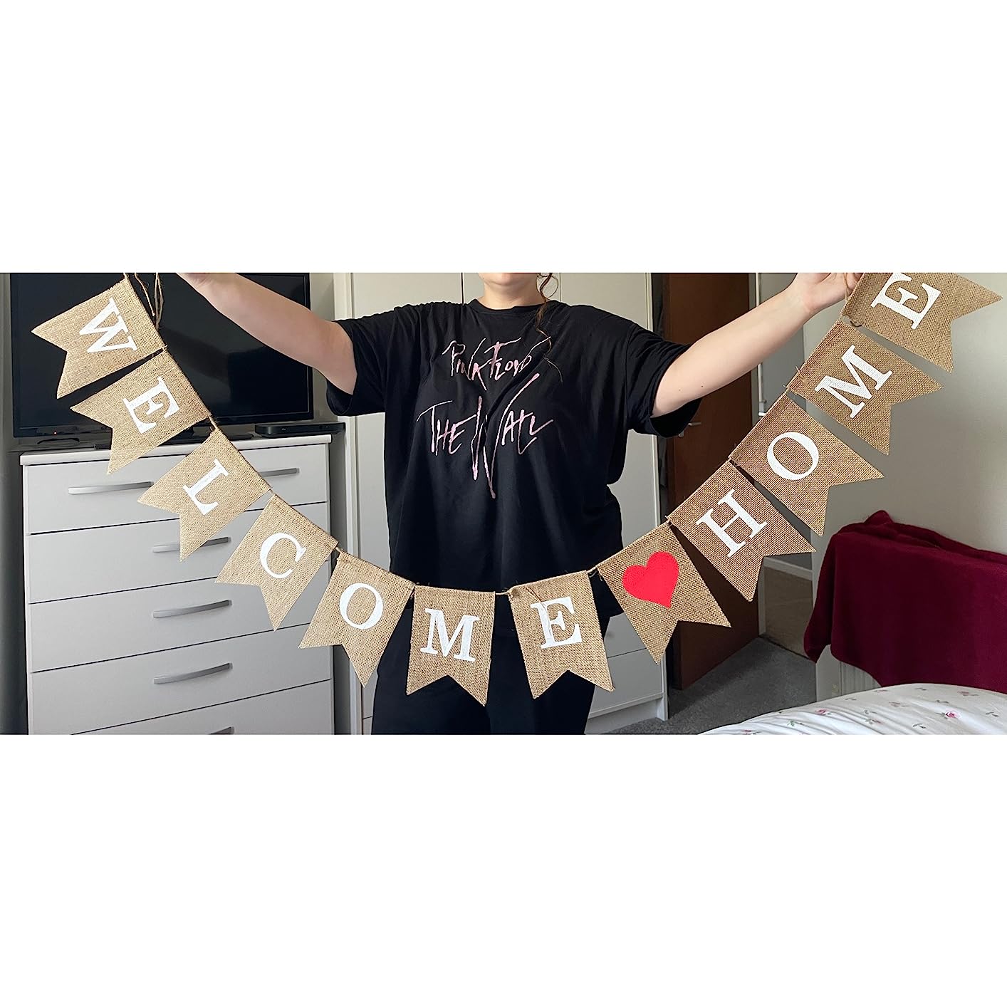 jijAcraft Welcome Home Banner, 3.5M Welcome Home Decoration with Heart ...