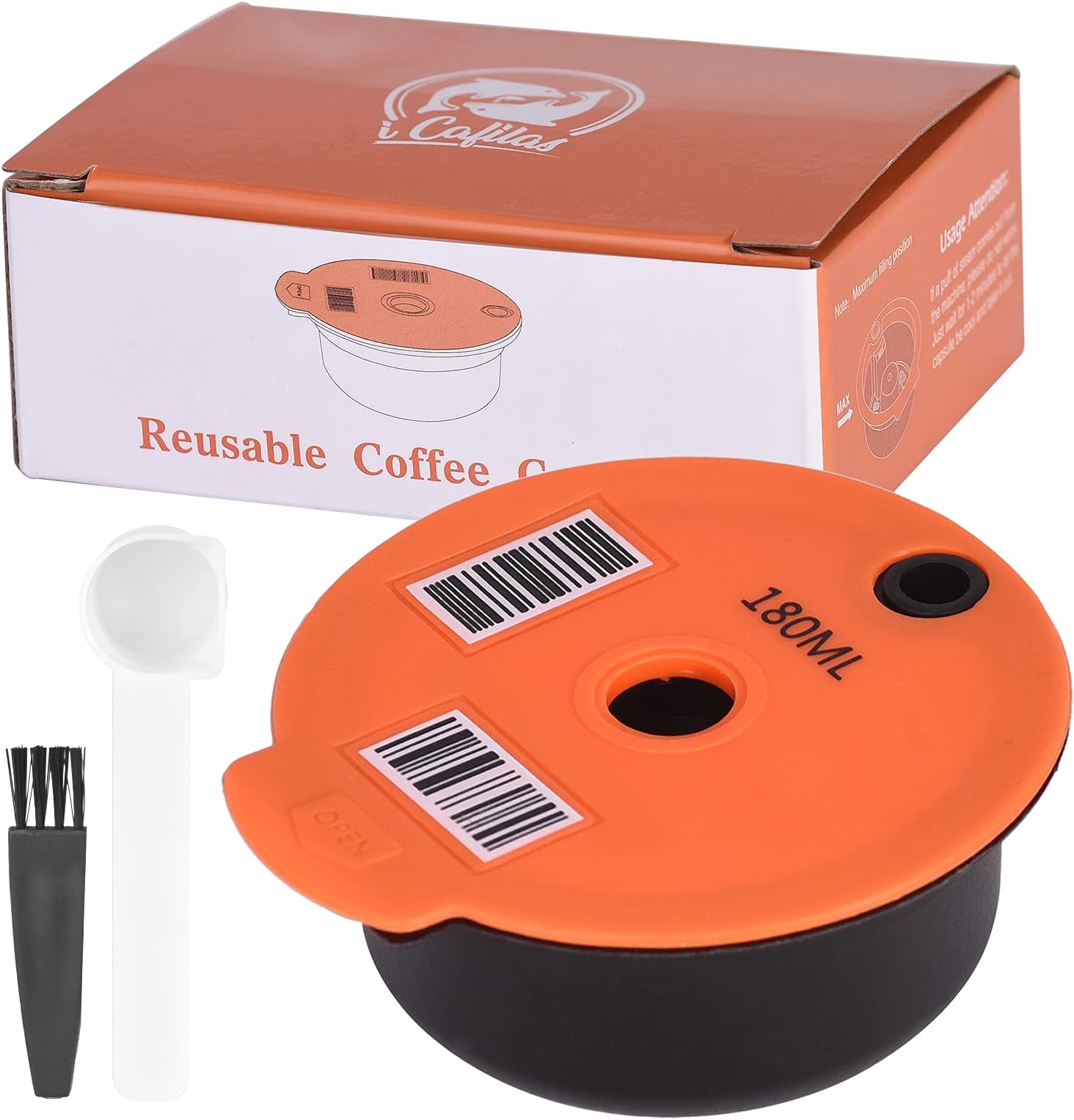 Reusable Coffee Pods, 6 Pieces of Coffee Capsule Cups, with 1 Plastic ...