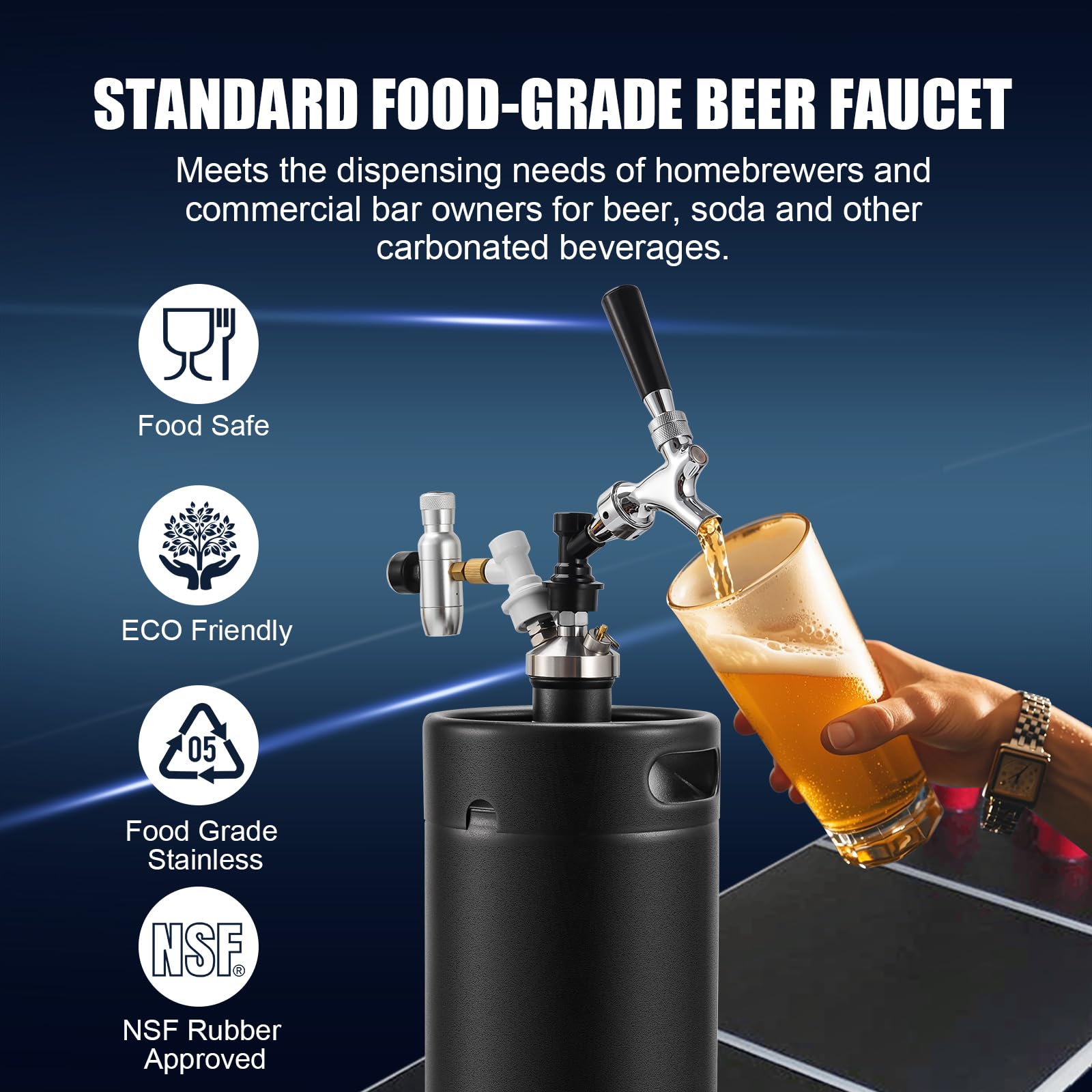 Snapklik.com : FERRODAY Upgraded Beer Faucet, All 304 Stainless Steel ...