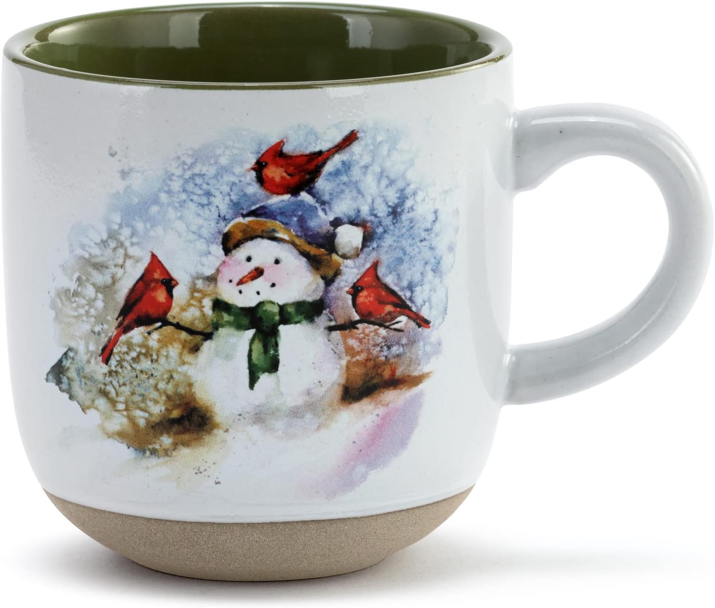 Amazon.com: DEMDACO Watercolor Snowman Friends White 12 ounce Stoneware ...