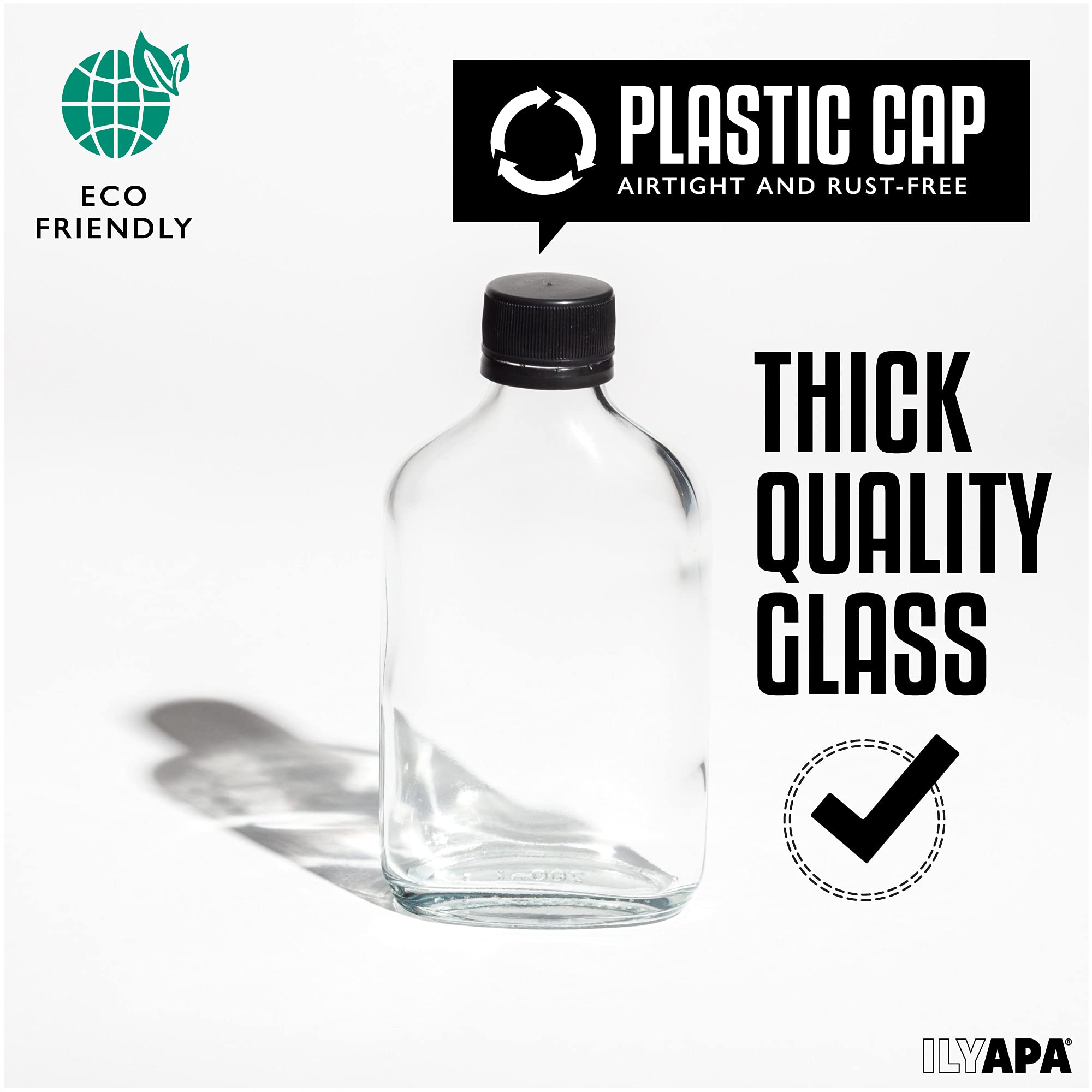 Snapklik.com : Ilyapa 200 Ml Glass Flask Bottle - 12 Pack Liquor Pocket ...