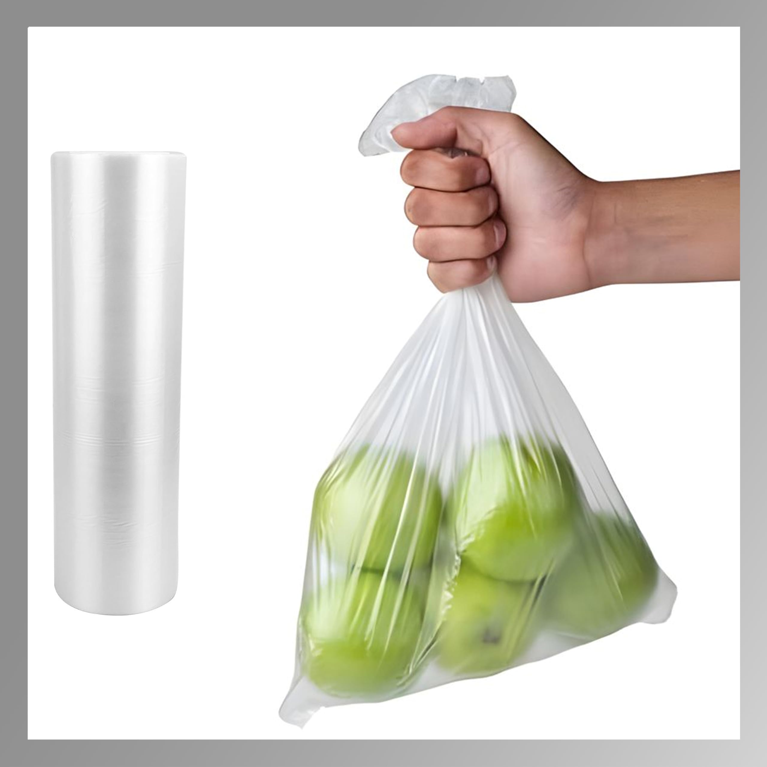 Amazon.com: Pokanic Clear Plastic 10" x 15" - 350 Produce Bags Reusable ...