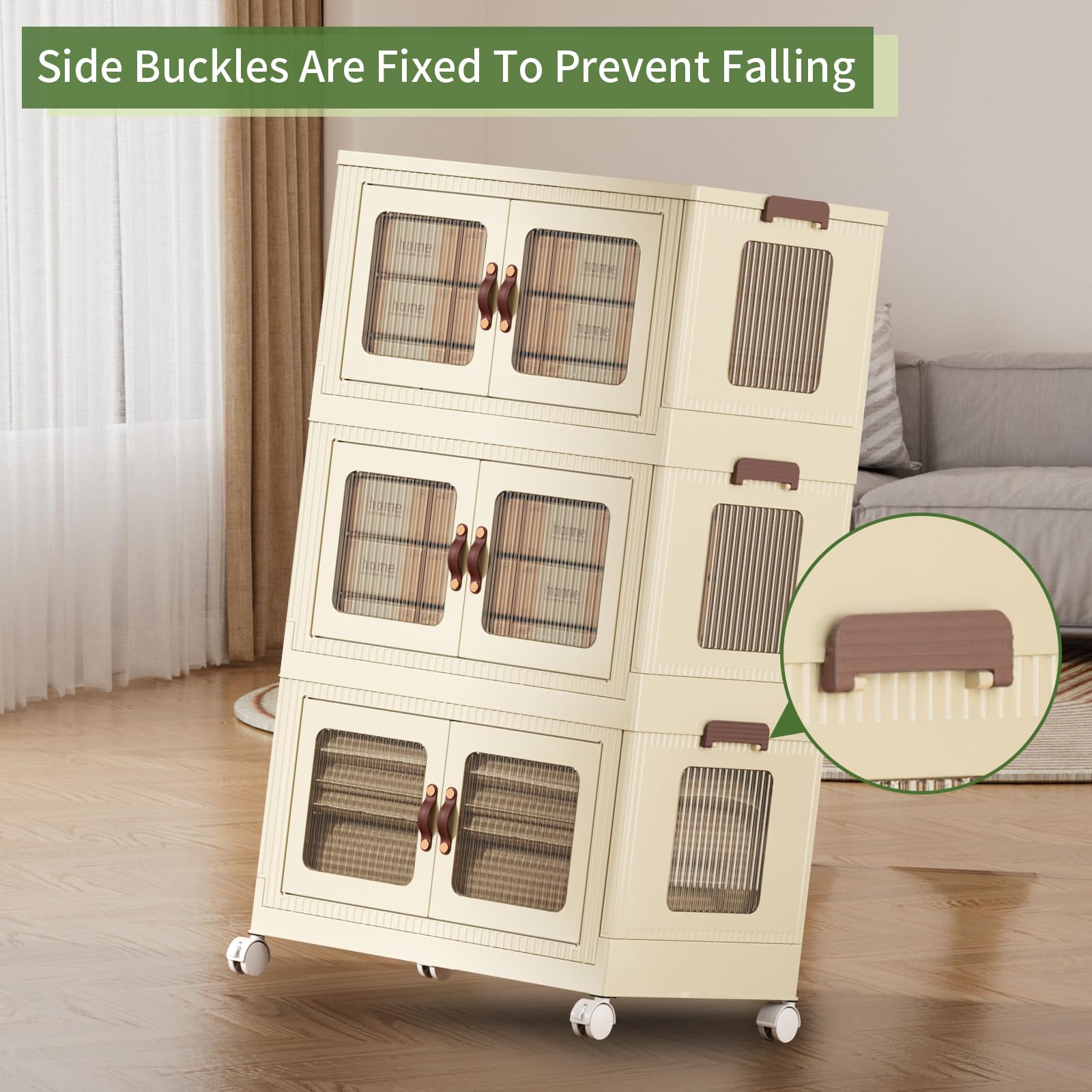 Stackable Storage Bins 30 Qt, Collapsible Storage Bins with Lids and ...