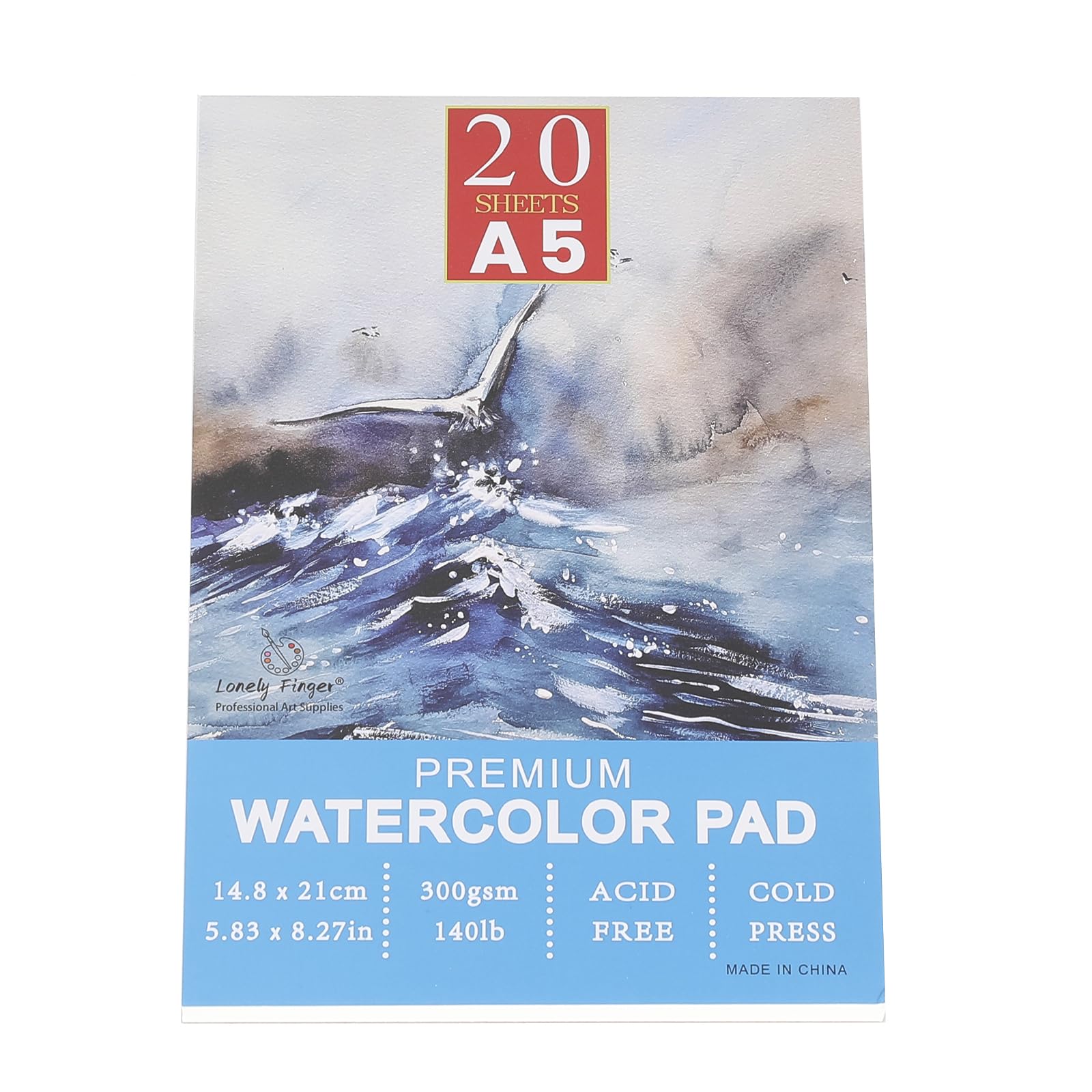 Amazon.com: Watercolor Pad, 140lb/300gsm, 20 Sheets, Cold-Pressed, Acid ...