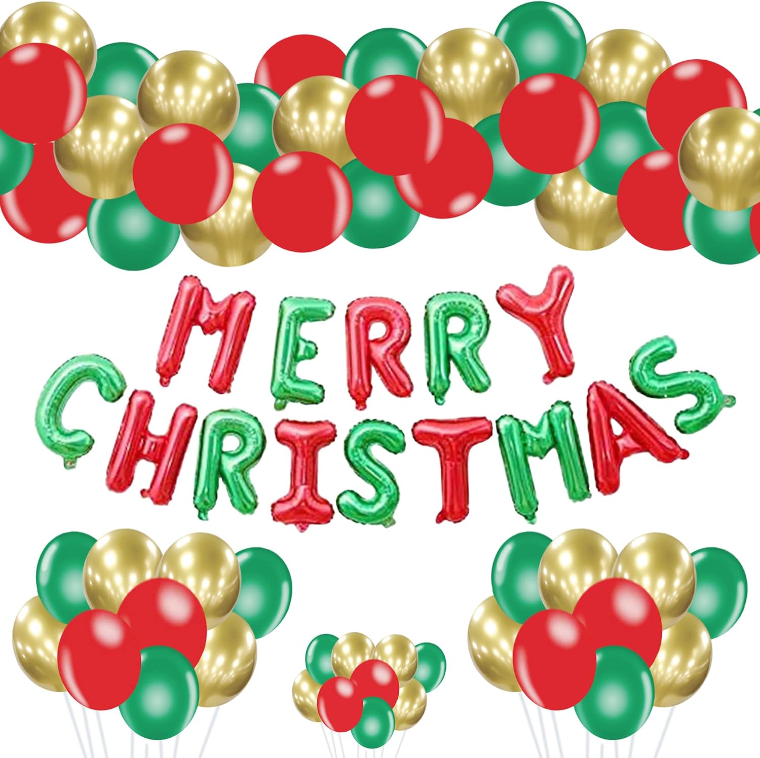 Amazon.com: YXSS Merry Christmas Balloon Banner with 50Pcs Red and ...