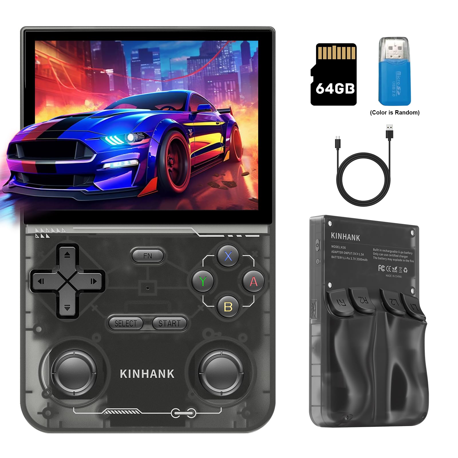 Amazon.com: kinhank K36 Retro Handheld Game Console, Supports 9000 ...