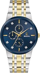 Amazon.com: Bulova Men's Modern Two-Tone Stainless Steel Multi-Function ...