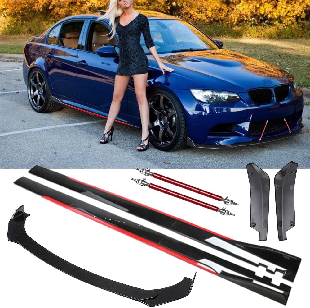 Amazon.com: Glossy Black Universal Front Bumper Lip Spoiler Diffuser ...