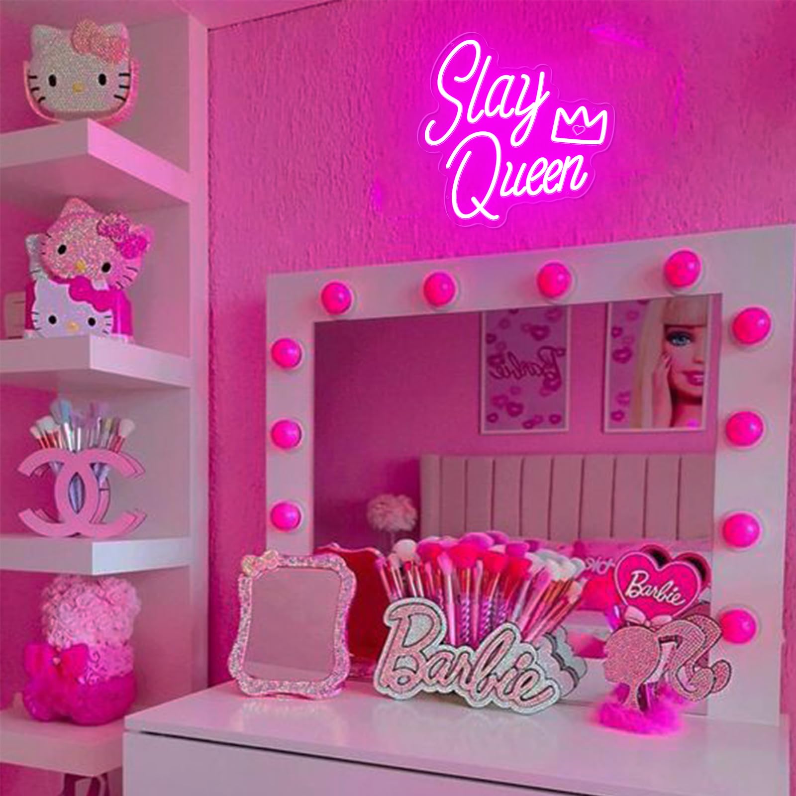 Amazon.com : Slay Queen Neon Sign with Remote, Pink Slay LED Light Up ...