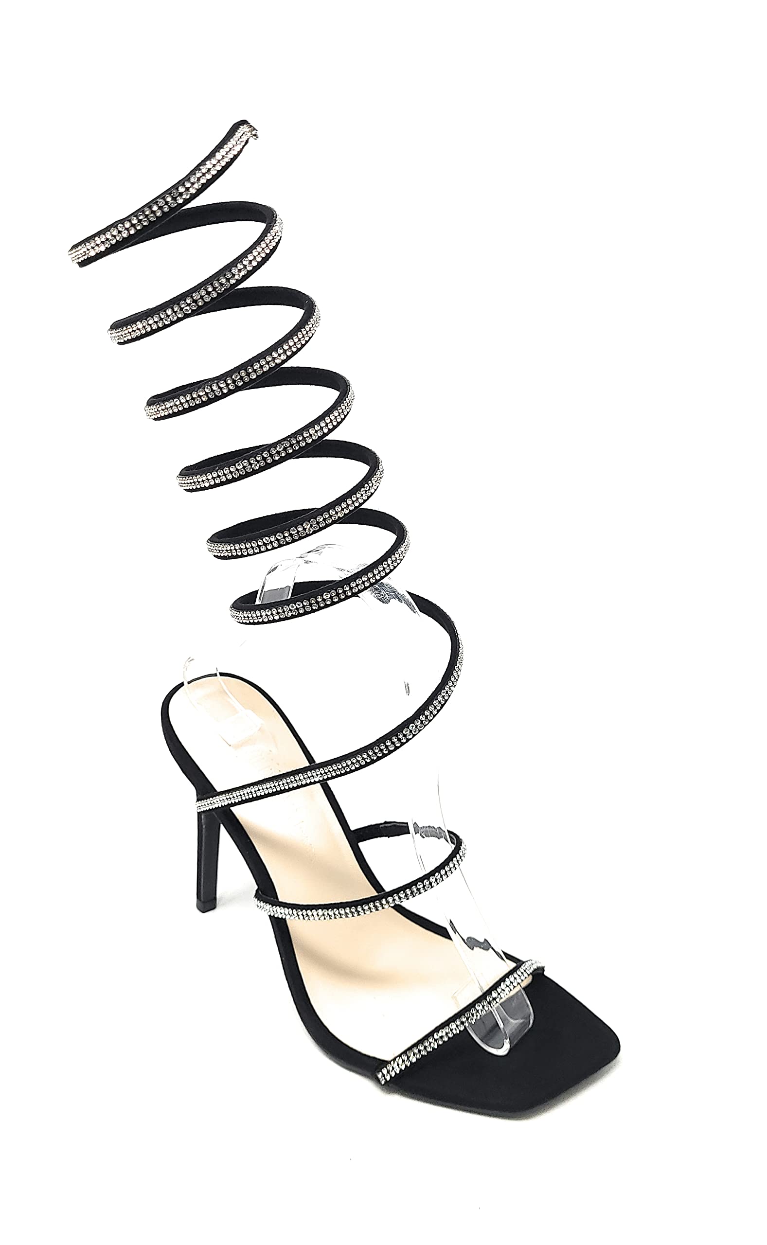 Amazon.com | Wild Diva Women's Formal Rhinestone Coil Spiral Ankle Wrap ...