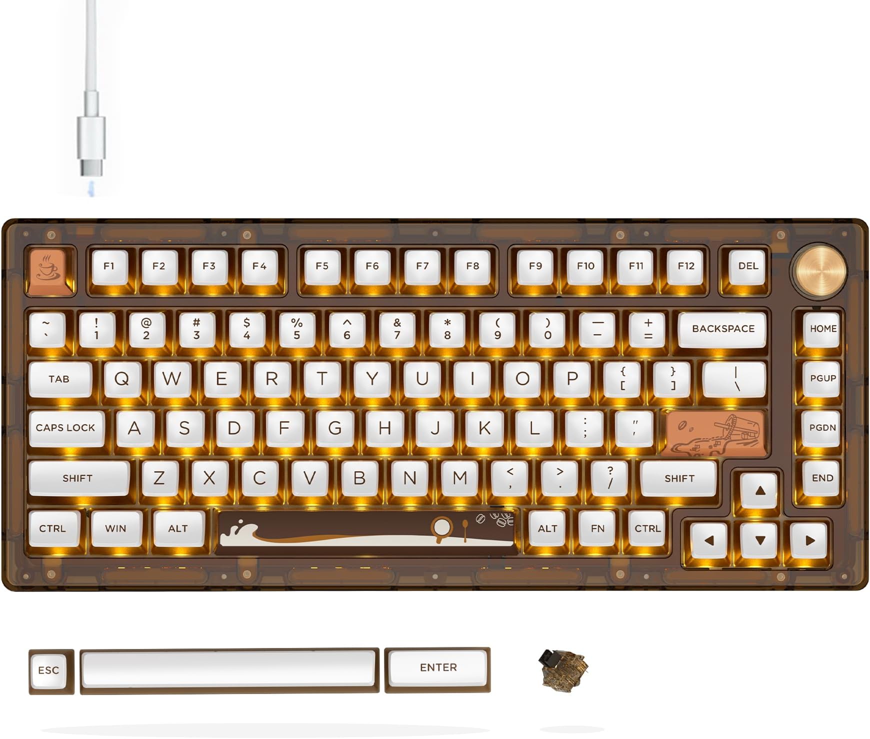 Amazon.com: Womier F87 75% Keyboard with Volume Scroll Wheel Mechanical ...