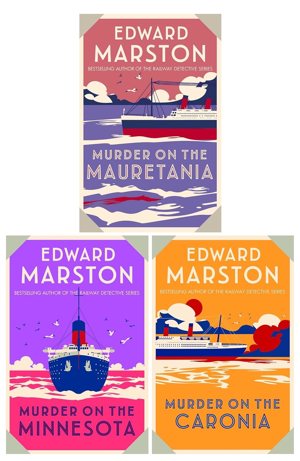 Edward Marston Ocean Liner Mysteries Collection 3 Books Set (Mauretania ...