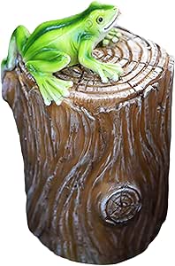 Niwhydi Hide A Key Outside Frog Stump Figurine Decorative Key Hiders ...