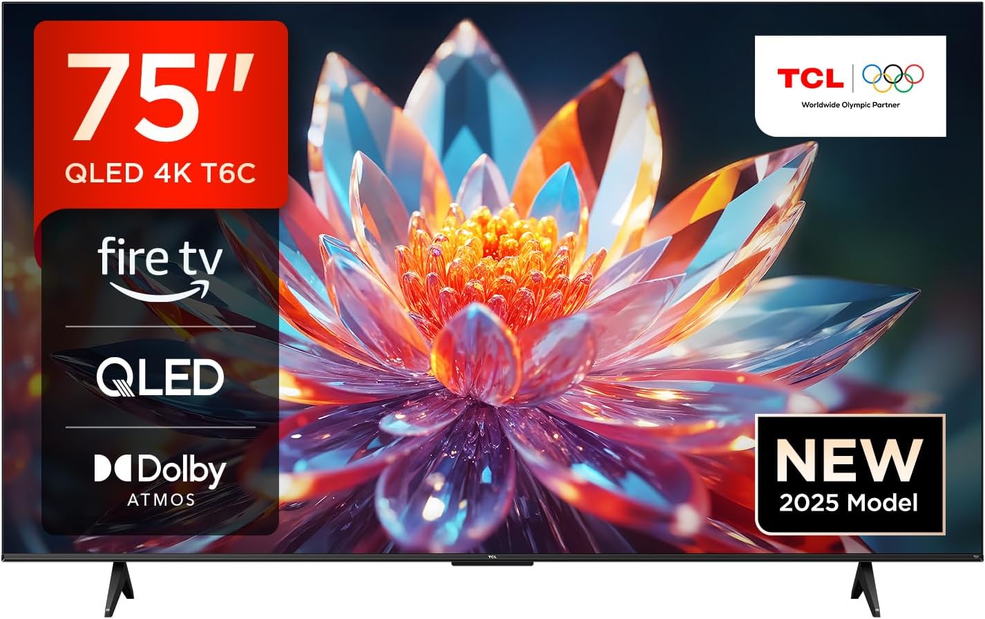 TCL 75T6C 75 Zoll QLED Fernseher, 4K UHD Fire TV, HDR10+, Dolby Vision & Atmos, Smart TV mit ...