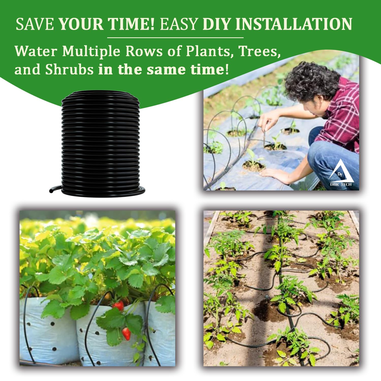 Snapklik.com : 1/4 Drip Irrigation Tubing, 50 Feet, Flexible PVC ...