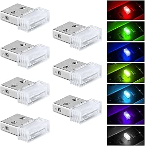 Amazon.com: 7 PCS USB LED Car Interior Atmosphere Lamp Plug-in USB Decoration Night Light ...