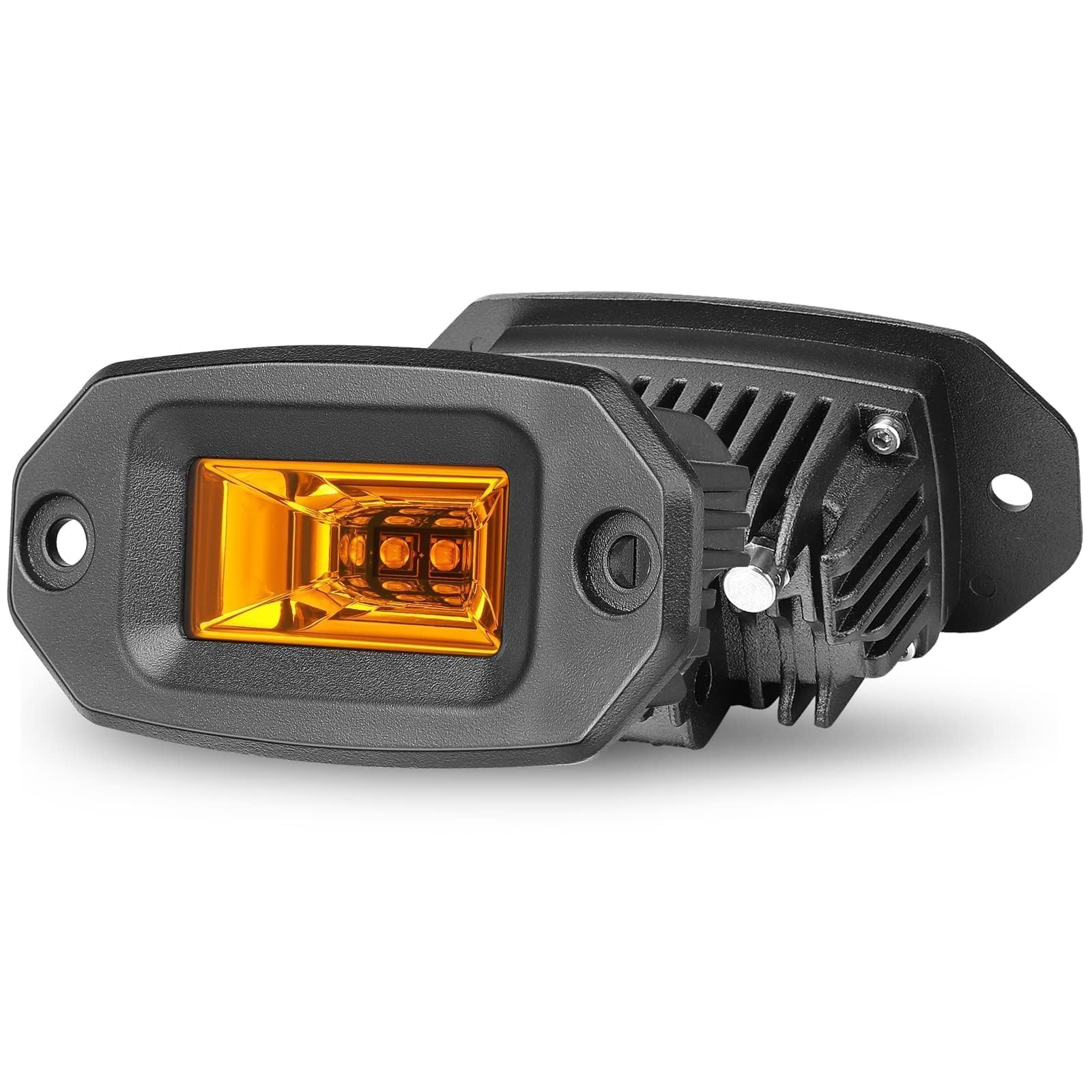 Amazon.com: Lumimotor Flush Mount Amber LED Lights 20W Flood Beam Amber ...
