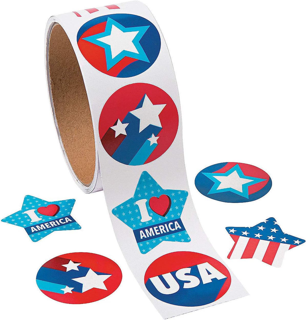 Amazon.com: Fun Express - Patriotic Roll Sticker for Fourth of July ...