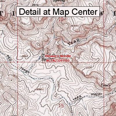 Amazon.com : USGS Topographic Quadrangle Map - Weavers Needle, Arizona ...