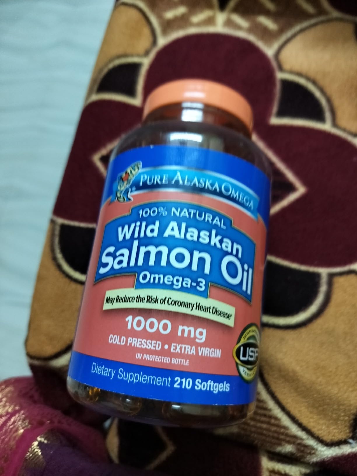 Pure Alaska Omega-3 Wild Alaskan Salmon Oil 1000mg Softgels Pack of 180 ...