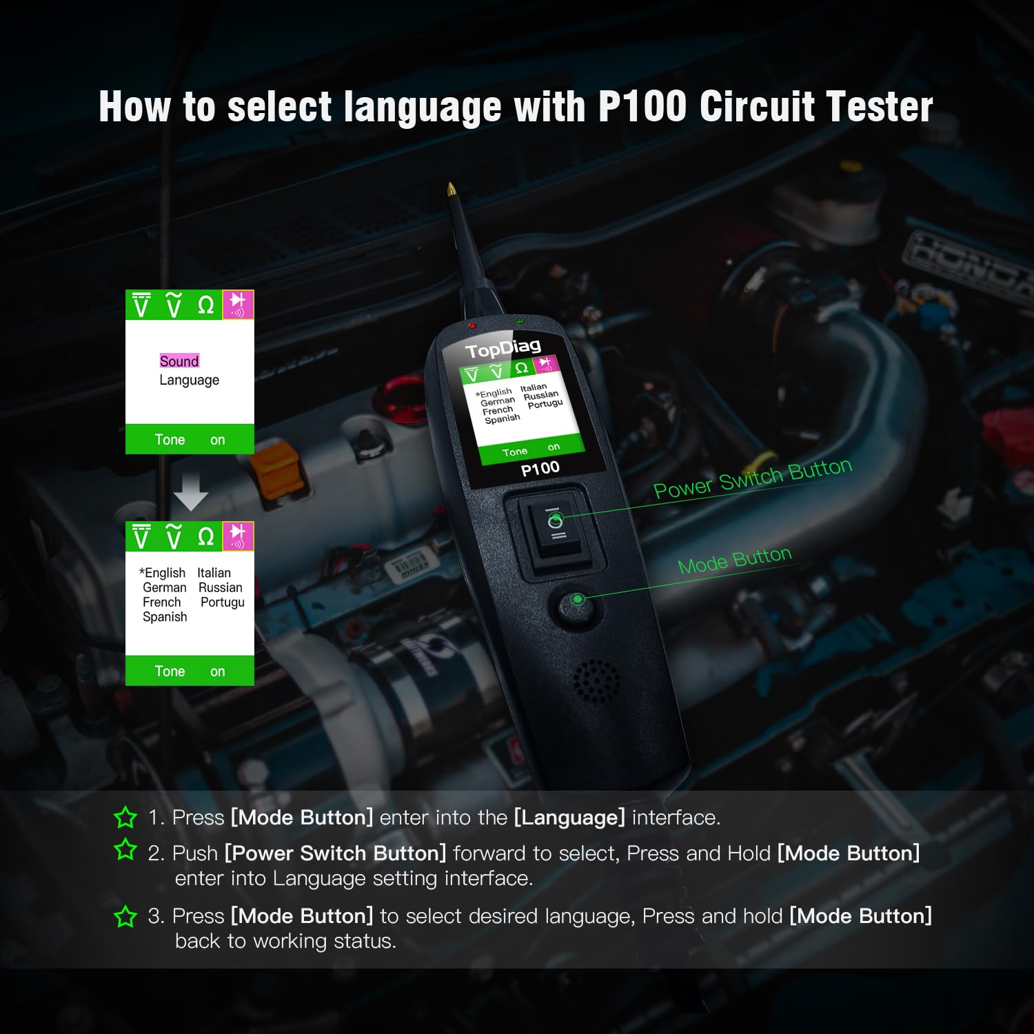 Snapklik.com : TopDiag P100 Automotive Circuit Tester, 40Ft Cable ...
