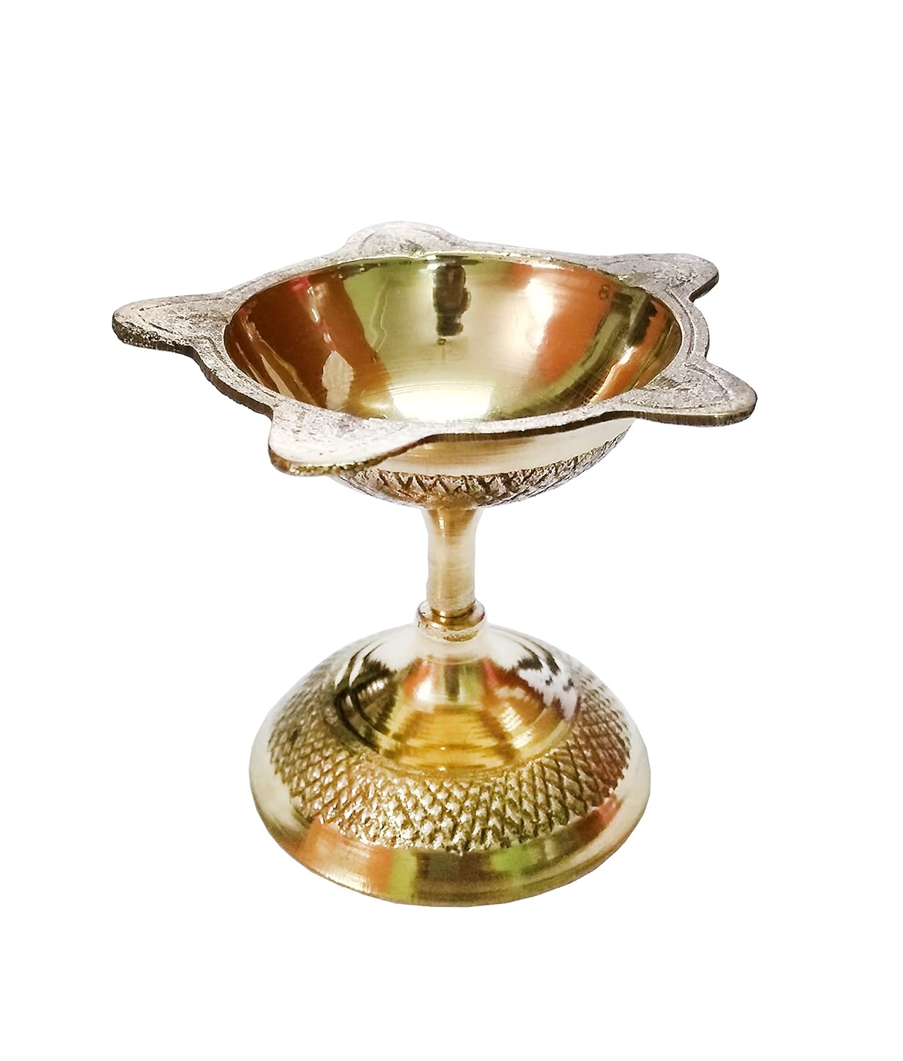 Buy Pure Brass Diya (Puja Lamp) Hindu Pooja Article 3 Inch in Height ...