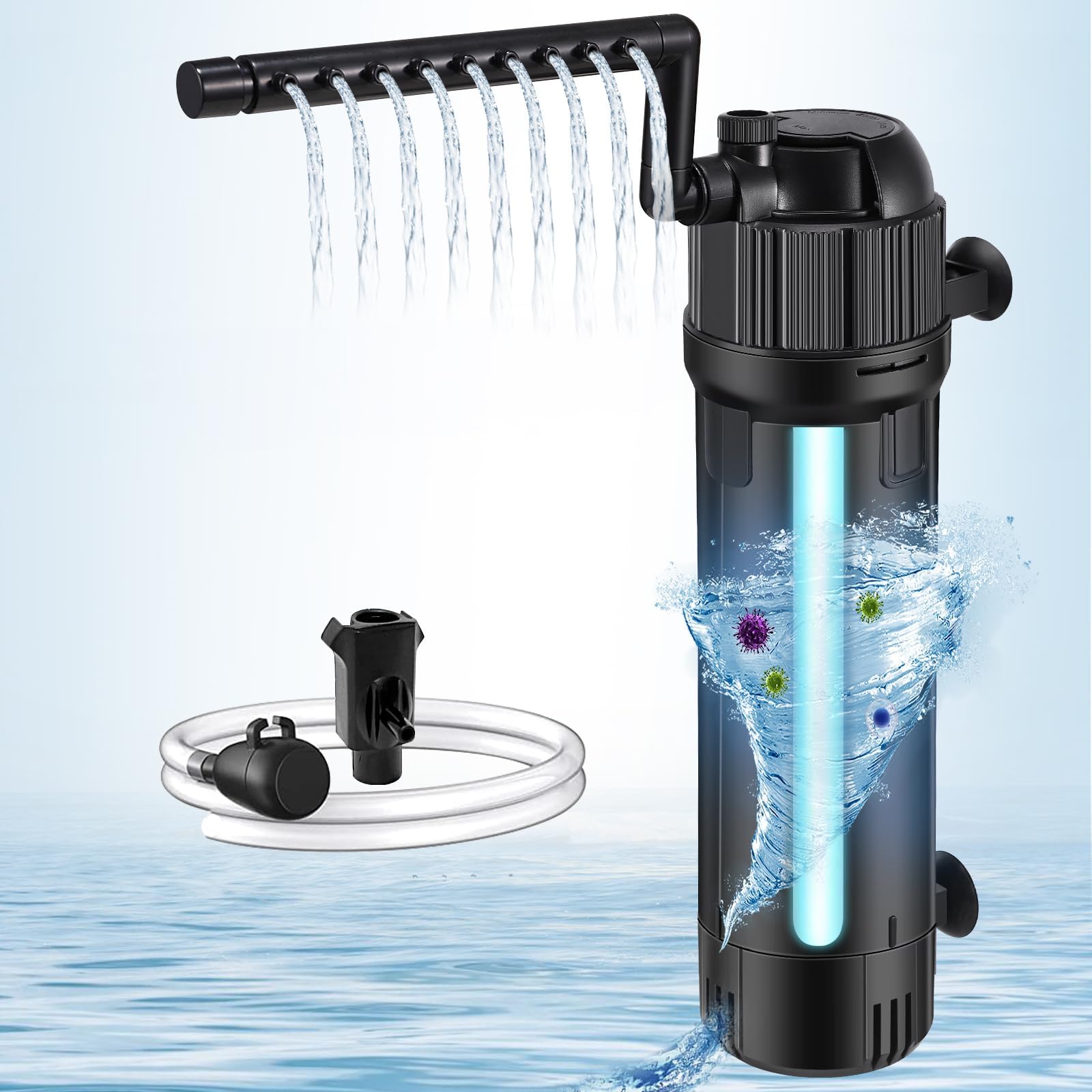 Amazon.com : JAHEA Aquarium External Canister Filter with UVC Light ...