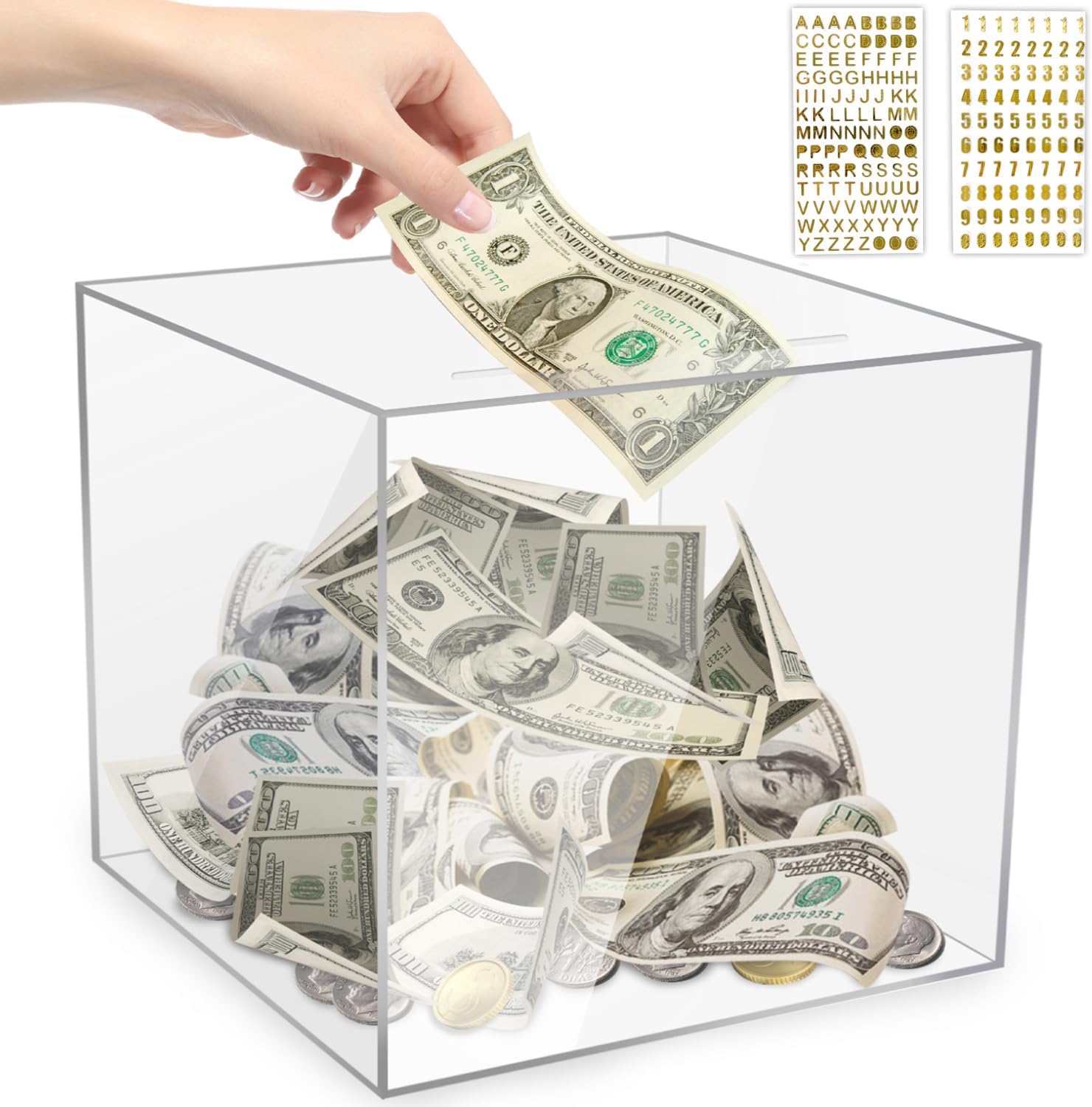 Amazon.com: AIPOR Clear Piggy Bank for Adults/Kids Must Break to Open ...