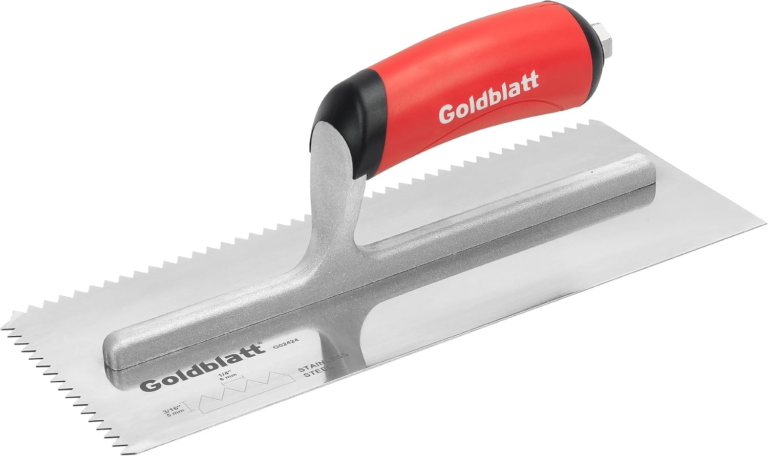 Goldblatt Trowel Pro Stainless Steel V-Notch Trowel 1/4 in. x 3/16 in ...