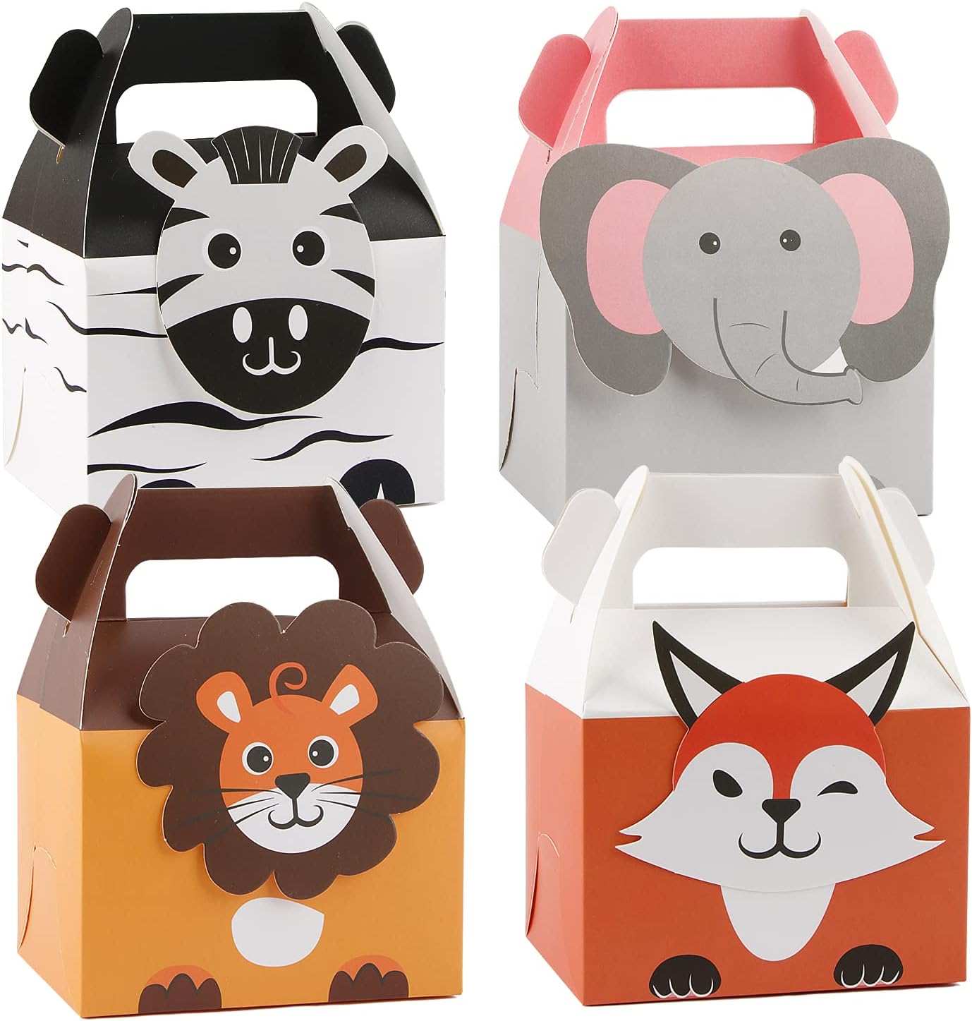 Qpout 12pcs Animal Party Food Boxes, Cardboard Lunch Boxes for Baby ...