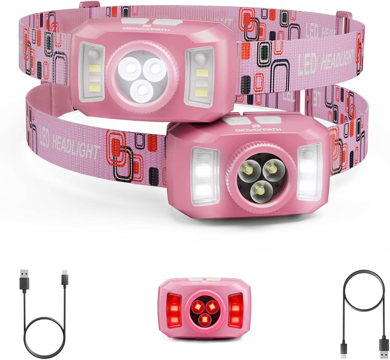 Amazon.com : Upgraded Headlamp Rechargeable, Ultra Bright Headlight ...