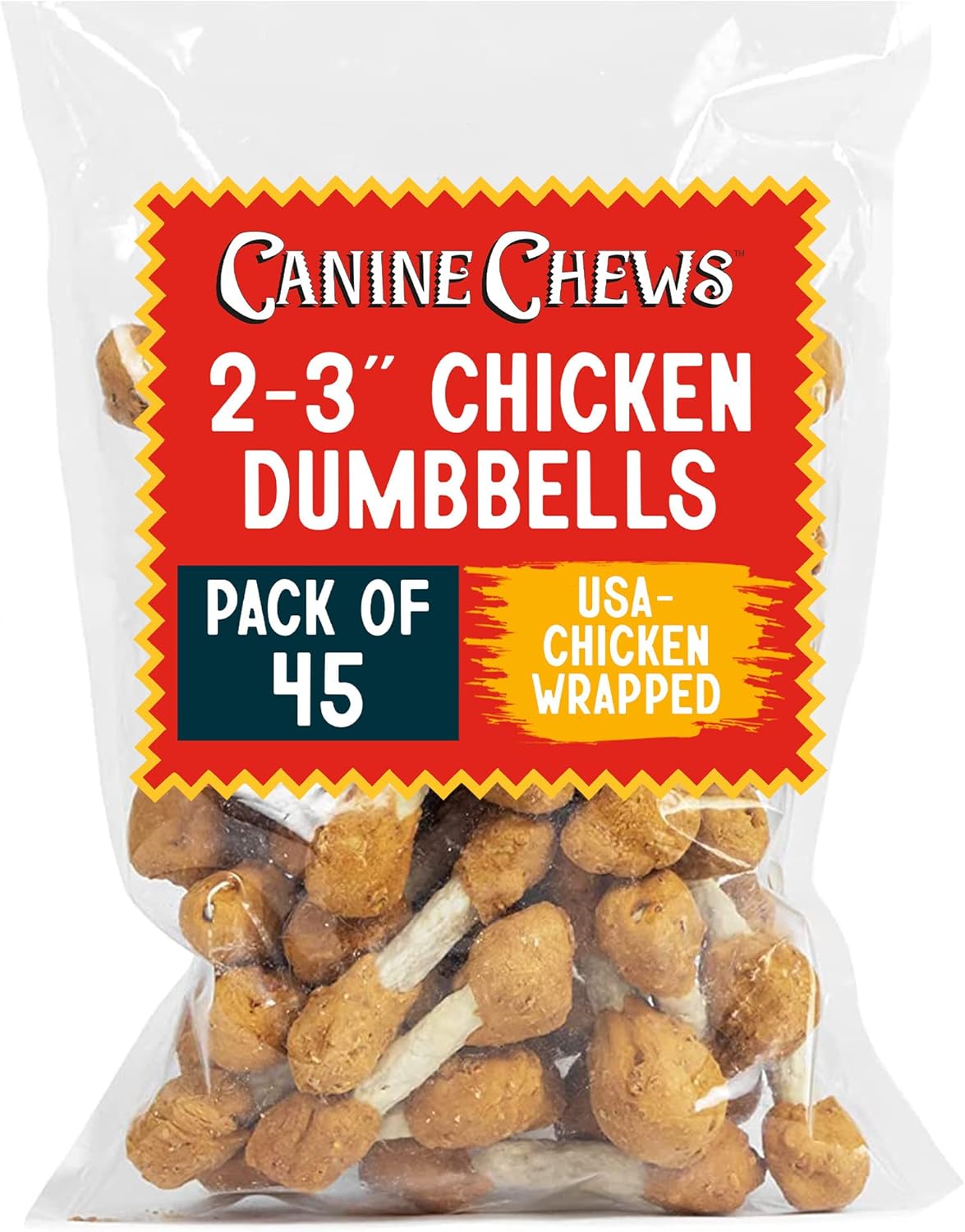 Amazon.com : Canine Chews 2-3" Small Dog Treat Chicken-Wrapped Munchy ...
