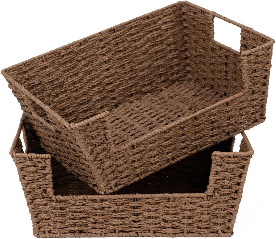 Amazon.com: StorageWorks Open Home Storage Wicker Baskets : Home & Kitchen