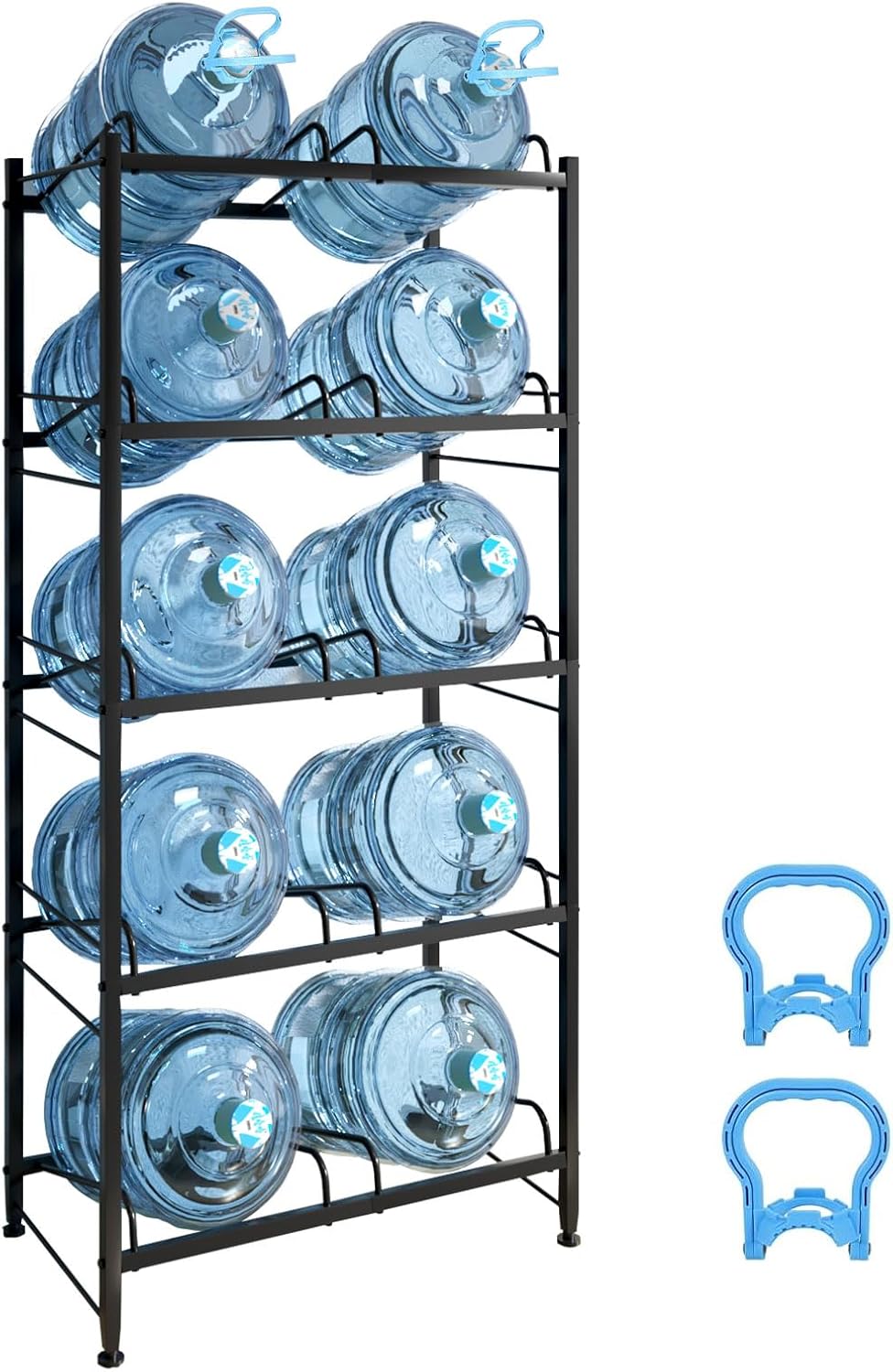 Amazon.com: WUDLEP 5 Gallon Water Jug Rack, 5 Tier Bottle Holder, Heavy ...