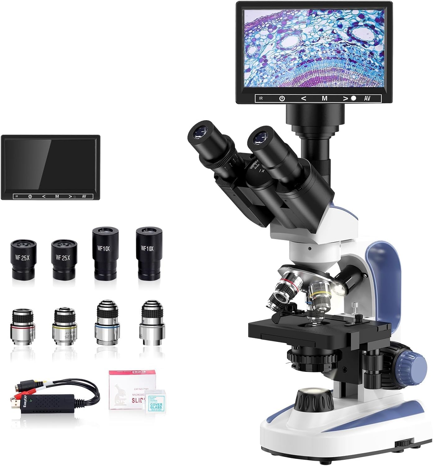 Amazon.com: Vitano Lab Compound Trinocular Microscope with 40X-2500X ...