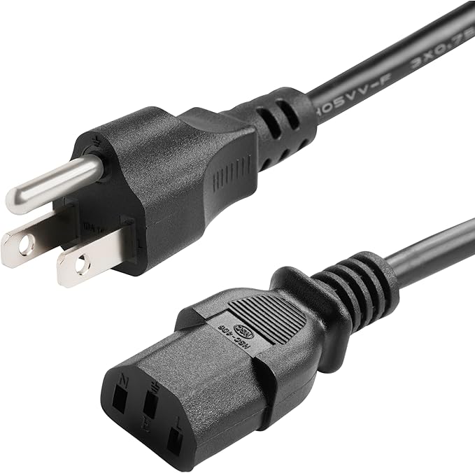 Amazon.com: Mimiblu 3 Prong 6ft Computer Power Cord, NEMA 5-15P, C13 ...