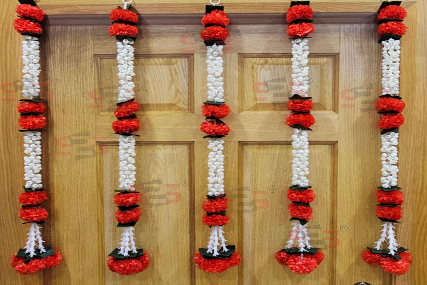 Buy S2S Artificial Marigold Jasmine,Mogra Flower,Green Leaves Tassles ...