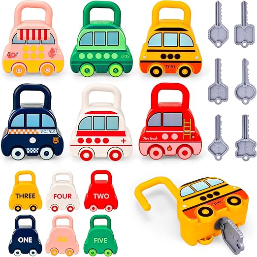 CLINMI Lock and Key Toy -Toy keys Montessori Toys for 1 2 3 4 5 Toy ...