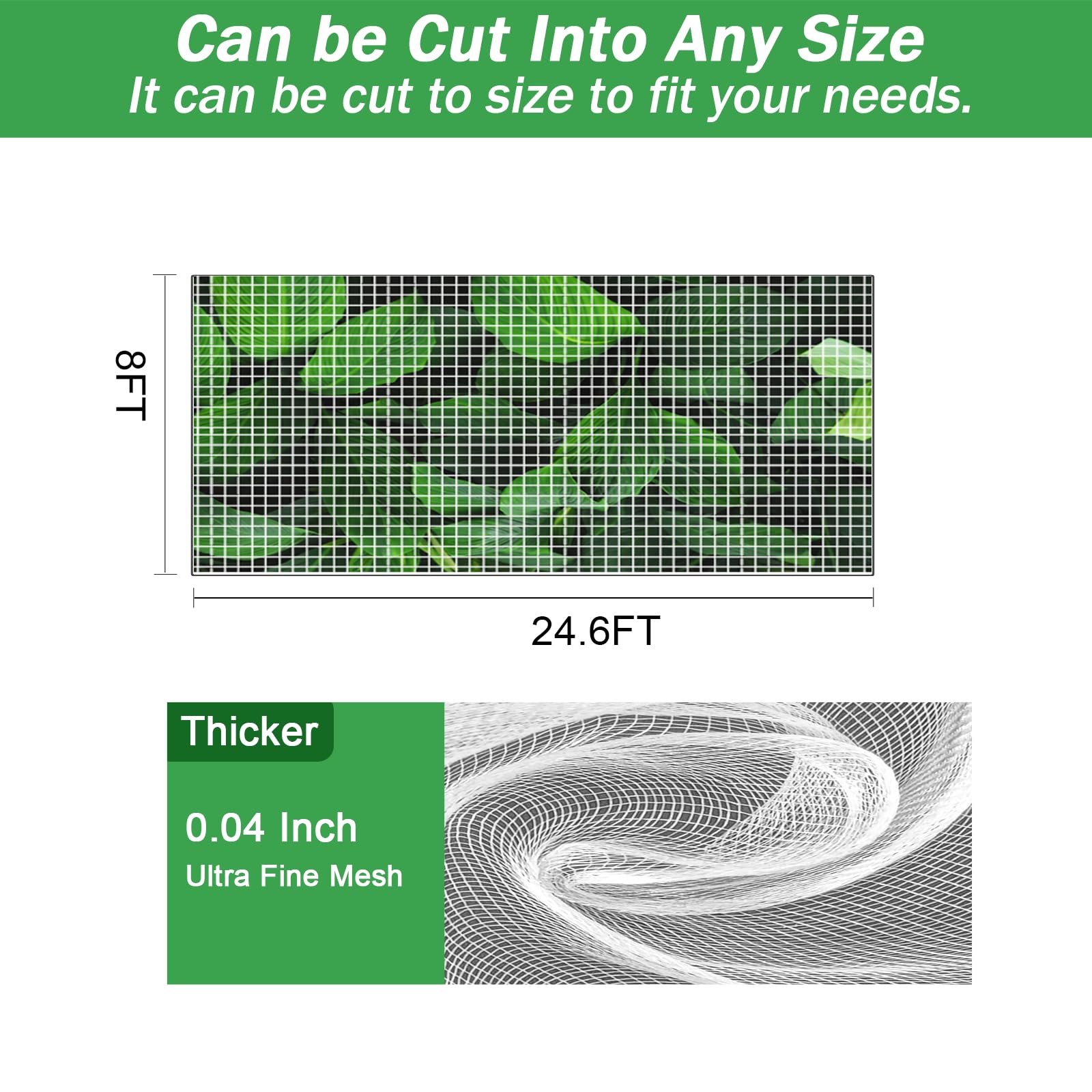 Snapklik.com : Garden Netting, Ultra Fine Mesh 8 X 24.6Ft Bird Netting ...