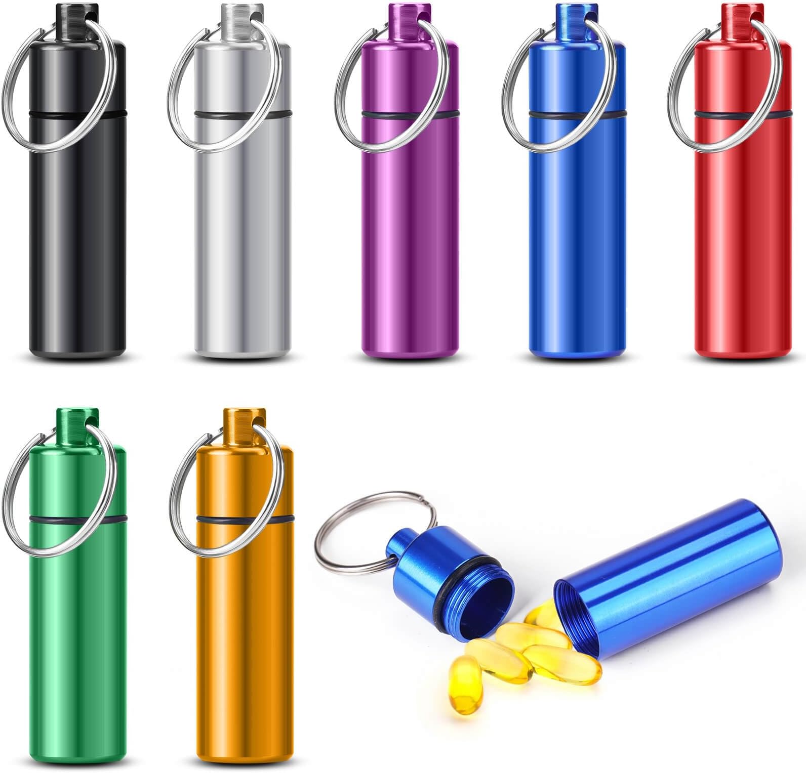 Amazon.com: 7-Pack Keychain & Portable Pill Case by Aluminum Alloy - 7 ...