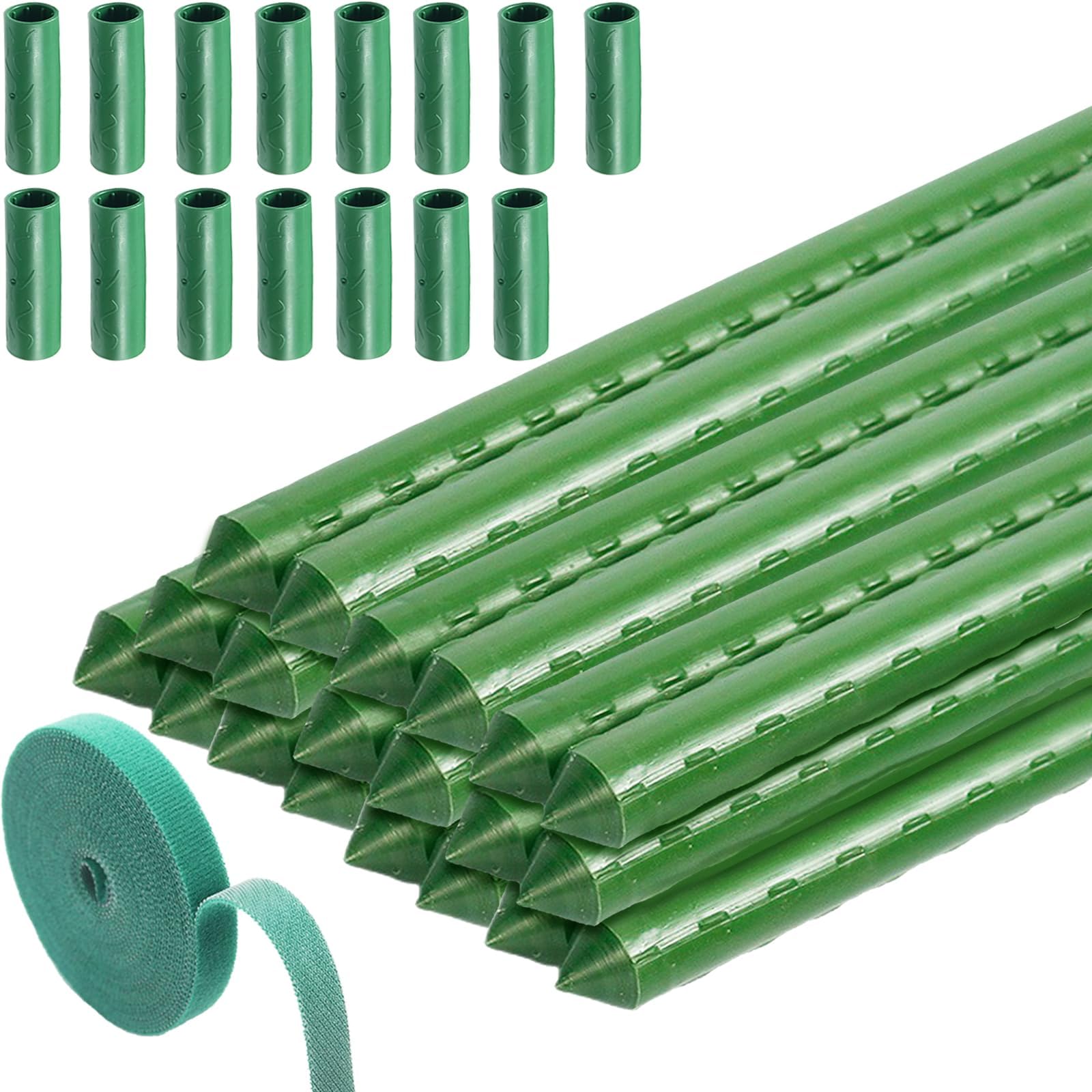 Woodside Green Garden Plant Stakes, Coated Steel Shrub/Vine Support ...